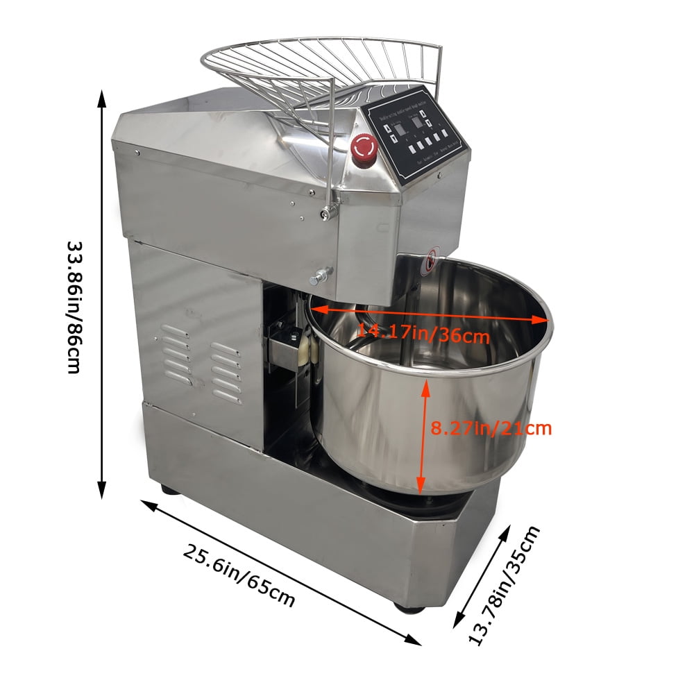 20L Dough Mixer Double Action Double Speed Commercial Electric Stand Spiral Stainless Steel ...