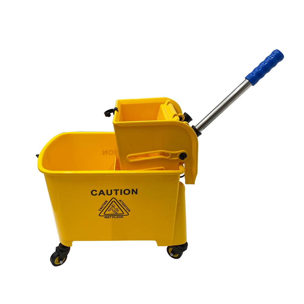20L Mop Cleaning Squeezing Bucket Commercial Wringer Bucket with Wheels ...