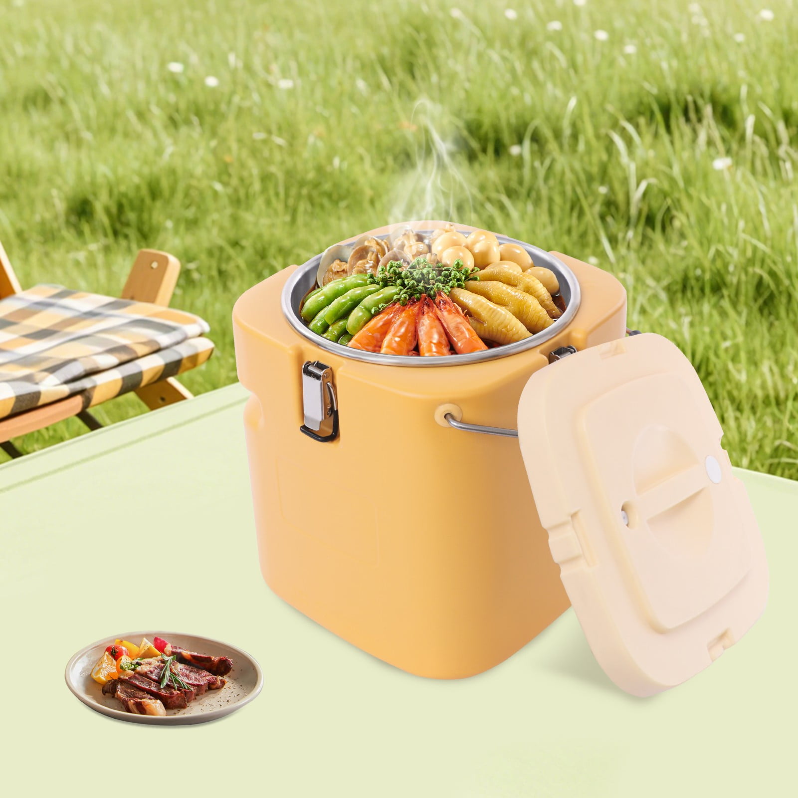 20L Portable Commercial Insulated Soup Bucket Insulated Food Container ...