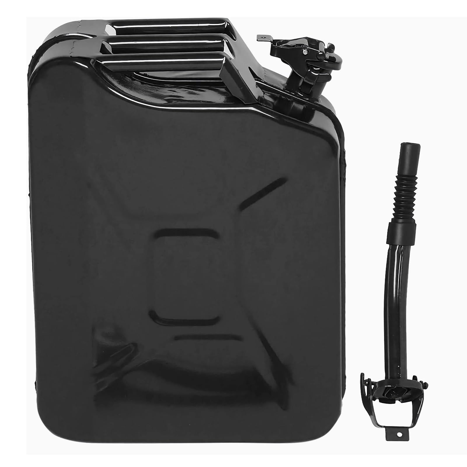 20L Portable Fuel Storage Can with Spout, Heavy Duty Metal Container ...