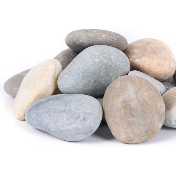 20LB Smooth Pebbles River Rocks for Landscaping, 100% Natural Hand ...