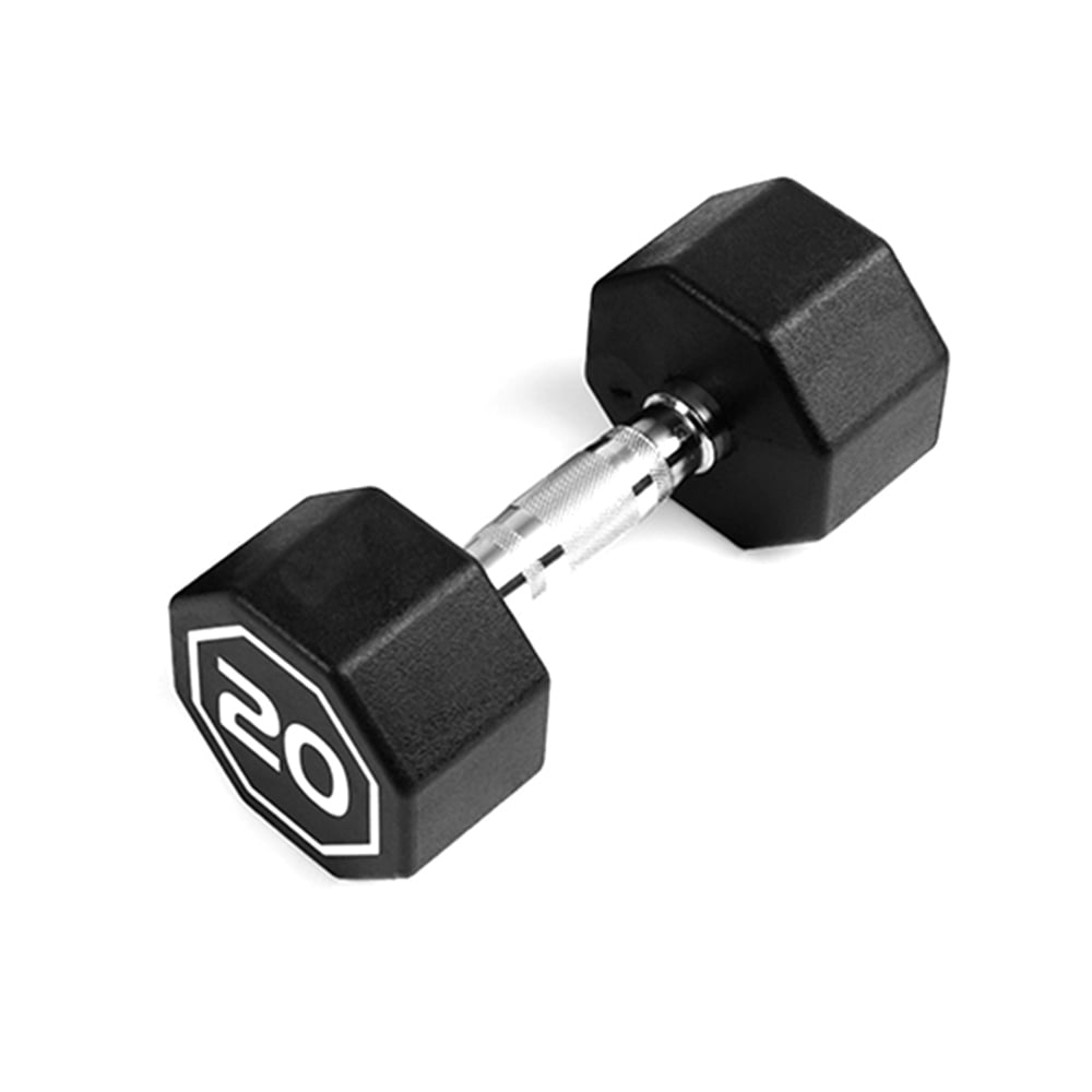 20LBS Premium Octagonal Dumbbell, Large Numbers, Hard Chrome Plated ...