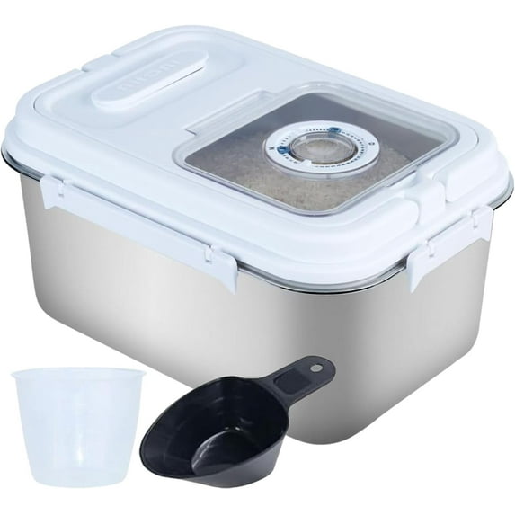 20Lbs Stainless Rice Containers, Flour Bin, Storage Container with ...