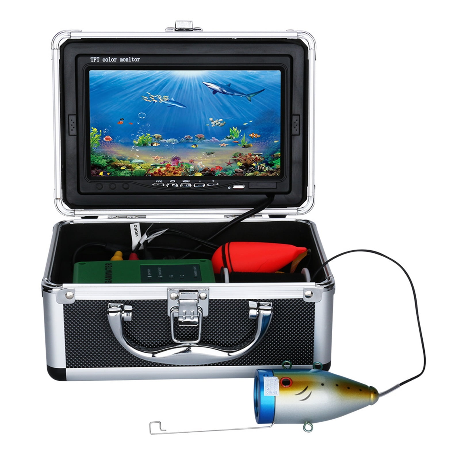 20M 7 Inch 1000tvl Underwater Fishing Video Camera Kit 12 PCS LED White ...