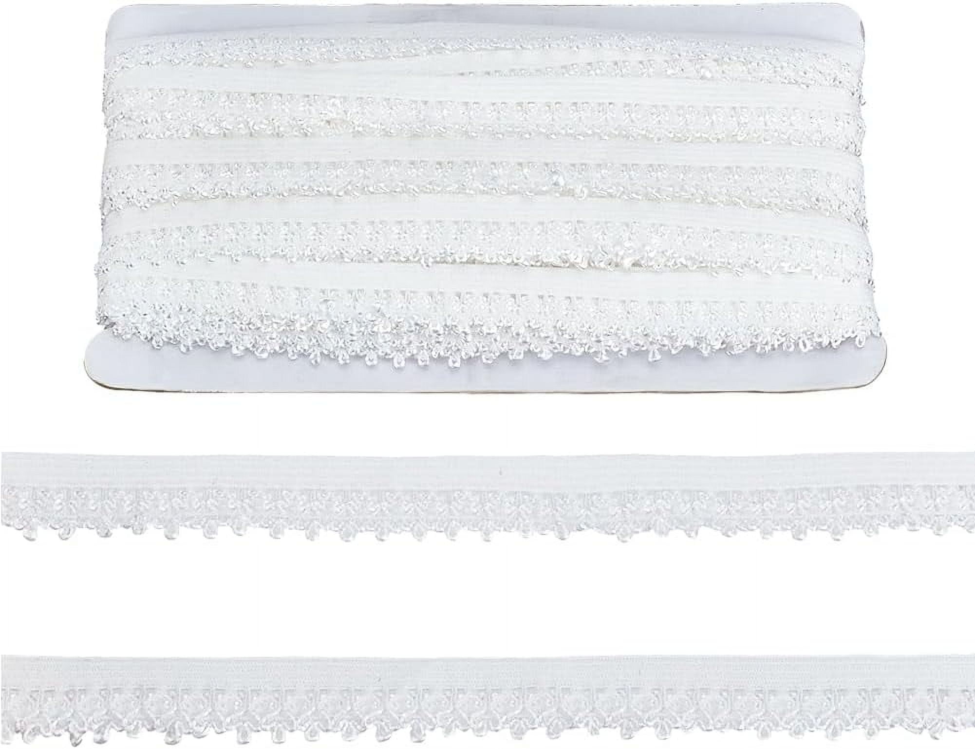 20M Nylon Elastic Single Edged Picot Lace Ribbons Crown Trimming for ...