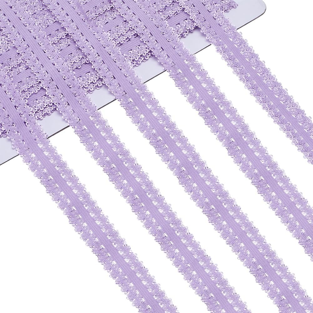 20M Polyester Stretch Frilly Edge Lace Ribbon Flower Picot Edged ...