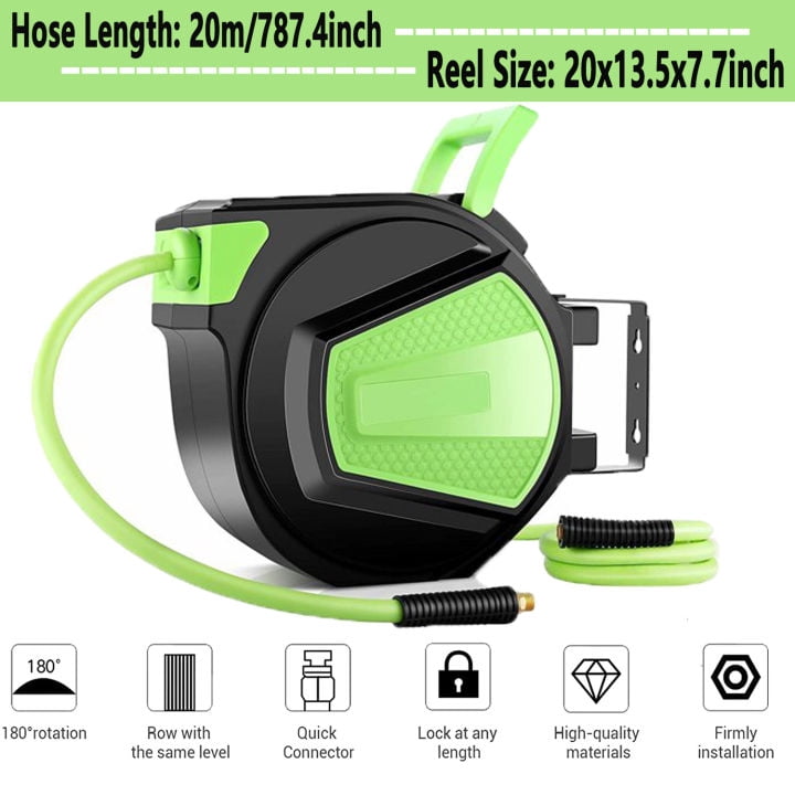 20M Retractable Extension Cord Reel , Wall Mounted Retractable Garden ...