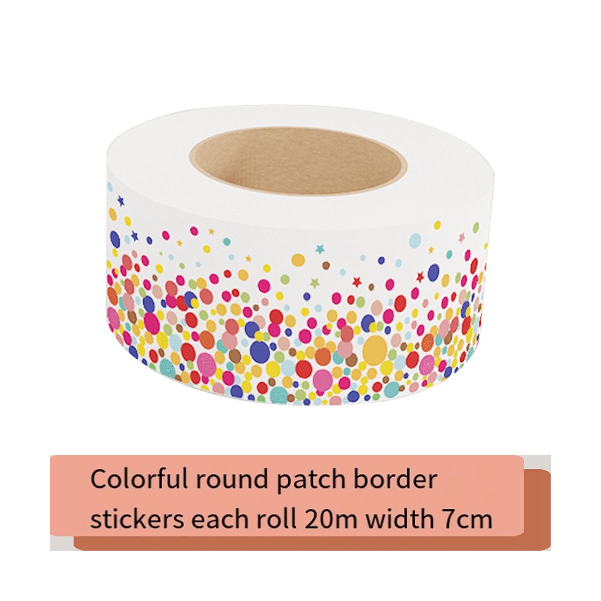 20M Scalloped Lovely Stickers Colorful Dot Pattern Stickers Trim ...