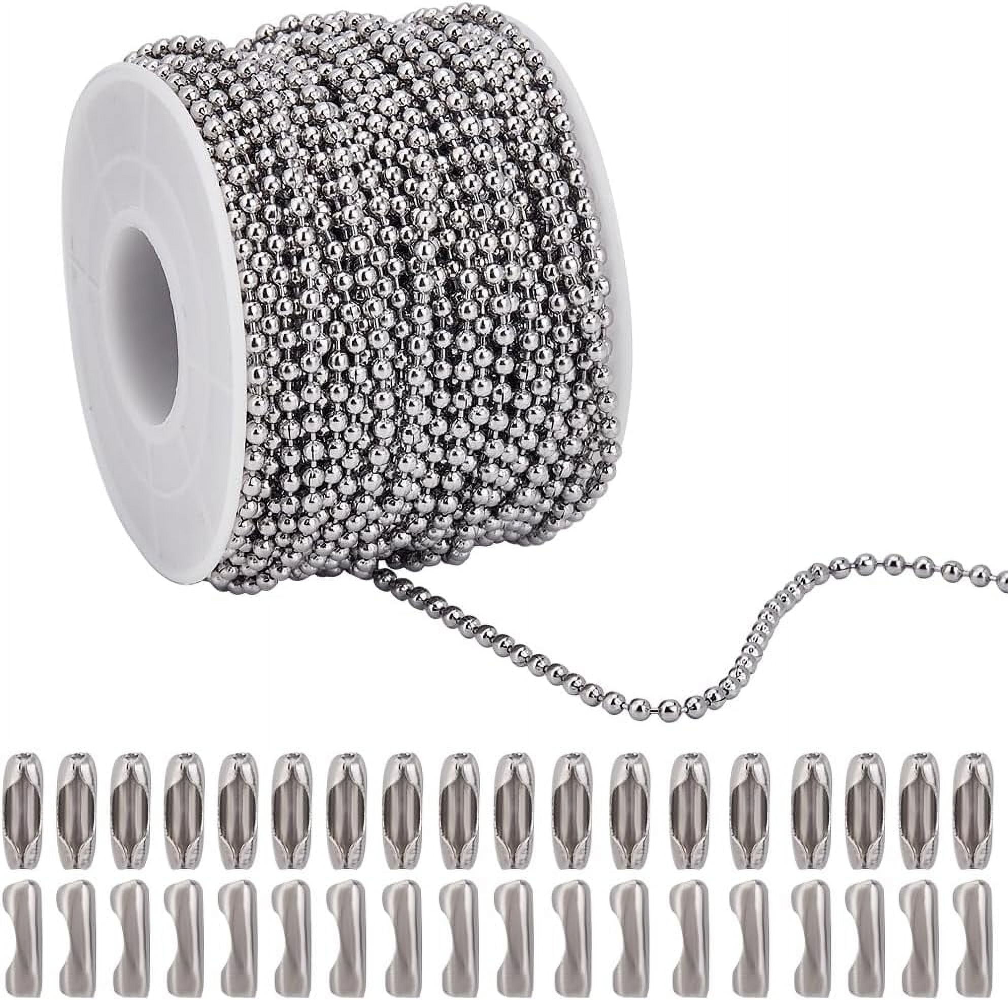 20M Stainless Steel Ball Chain Silver Bead Chain Bulk Chain Link ...