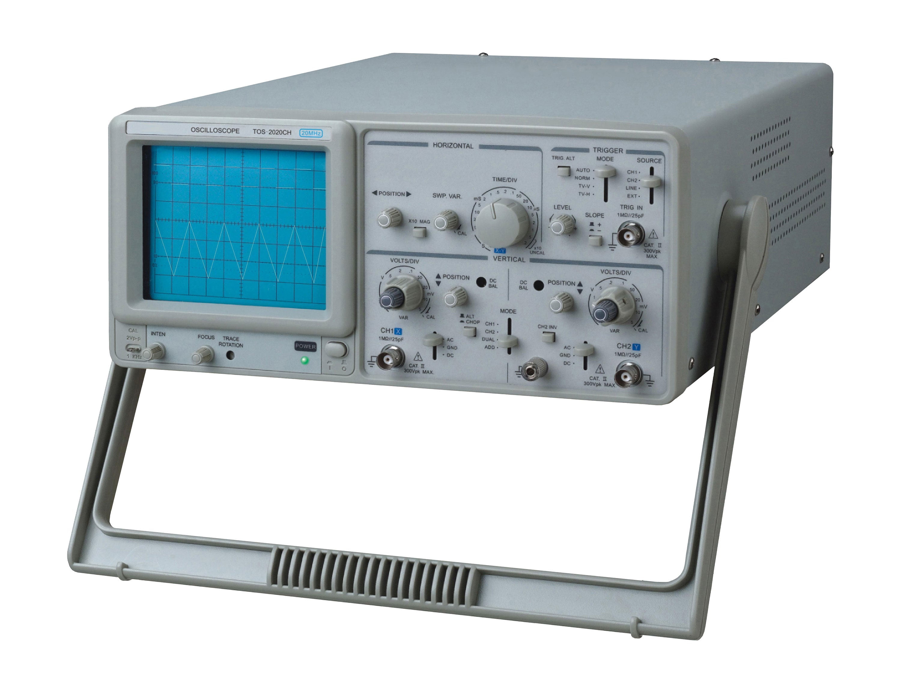 20MHz Dual Channel Analog Oscilloscope, 10 Times Sweep Magnification, X ...
