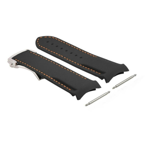 20MM RUBBER WATCH BAND STRAP FOR 41-42MM OMEGA SEAMASTER + CLASP BLACK ...