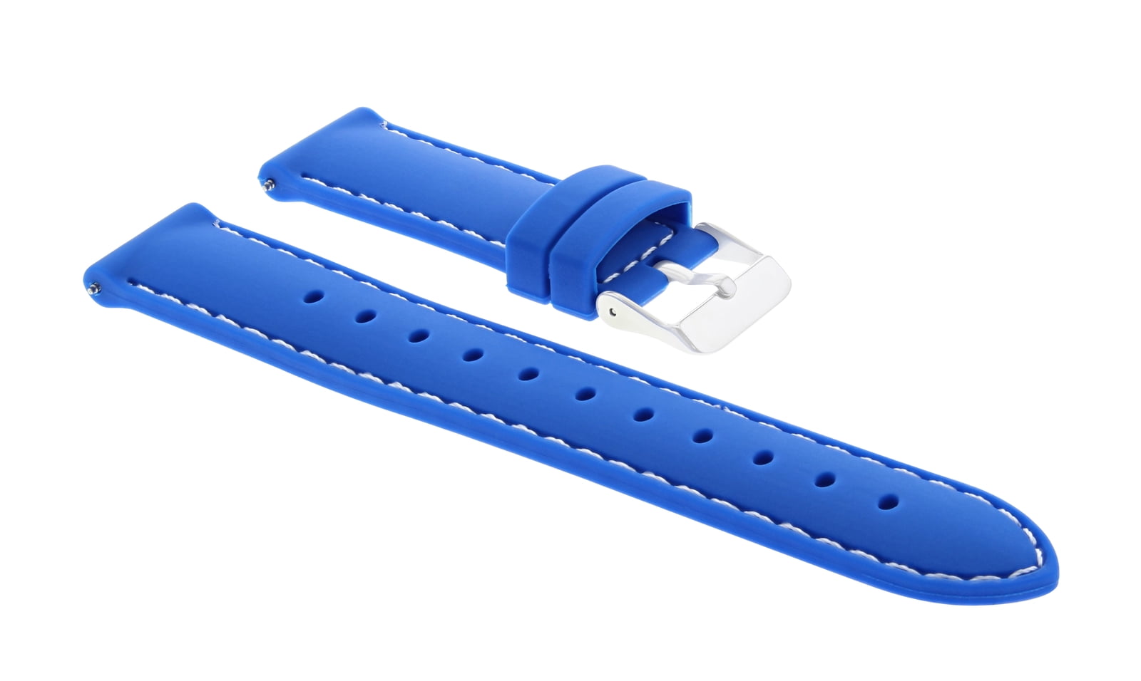 20MM SOFT RUBBER DIVER BAND STRAP FOR GUESS WATCH BLUE WHITE STITCHING ...