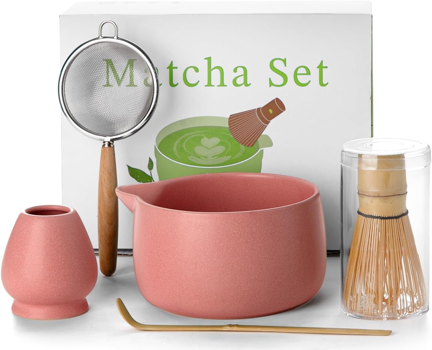 20OZ Matcha Whisk Set - 5PCS Matcha Set Includes Macha Bowl with Spout ...