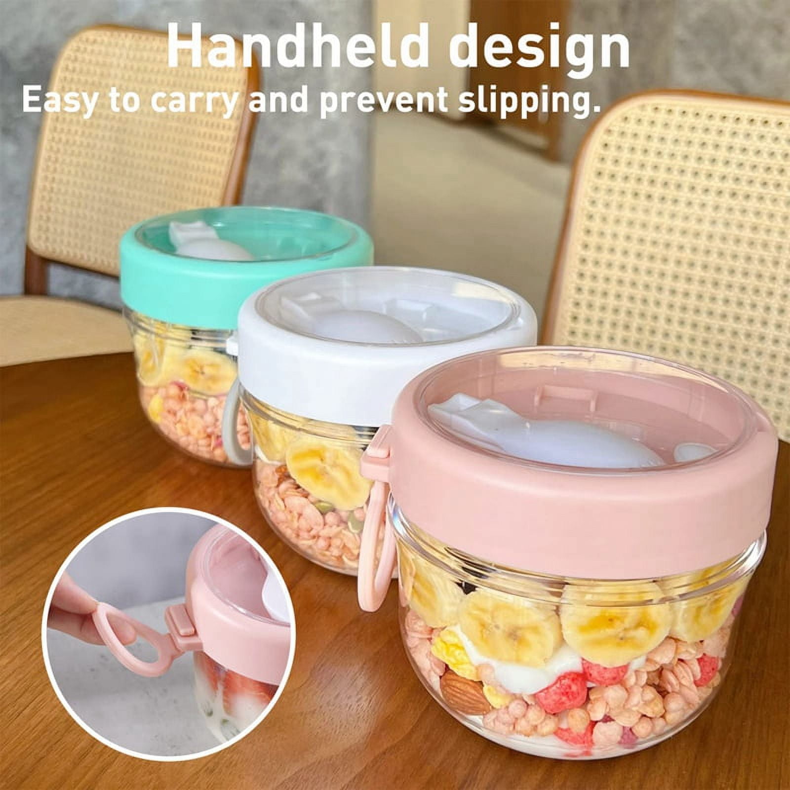 20Oz Overnight Oats Container with Lid and Spoon - Portable Oatmeal ...