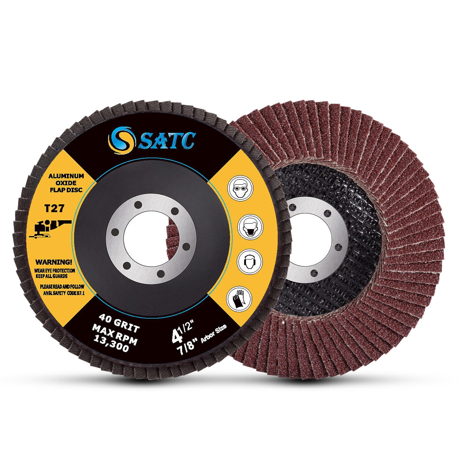 20PC 4.5x7/8" 4-1/2" Flap Disc 40 Grit T27 Angle Grinder Sanding ...