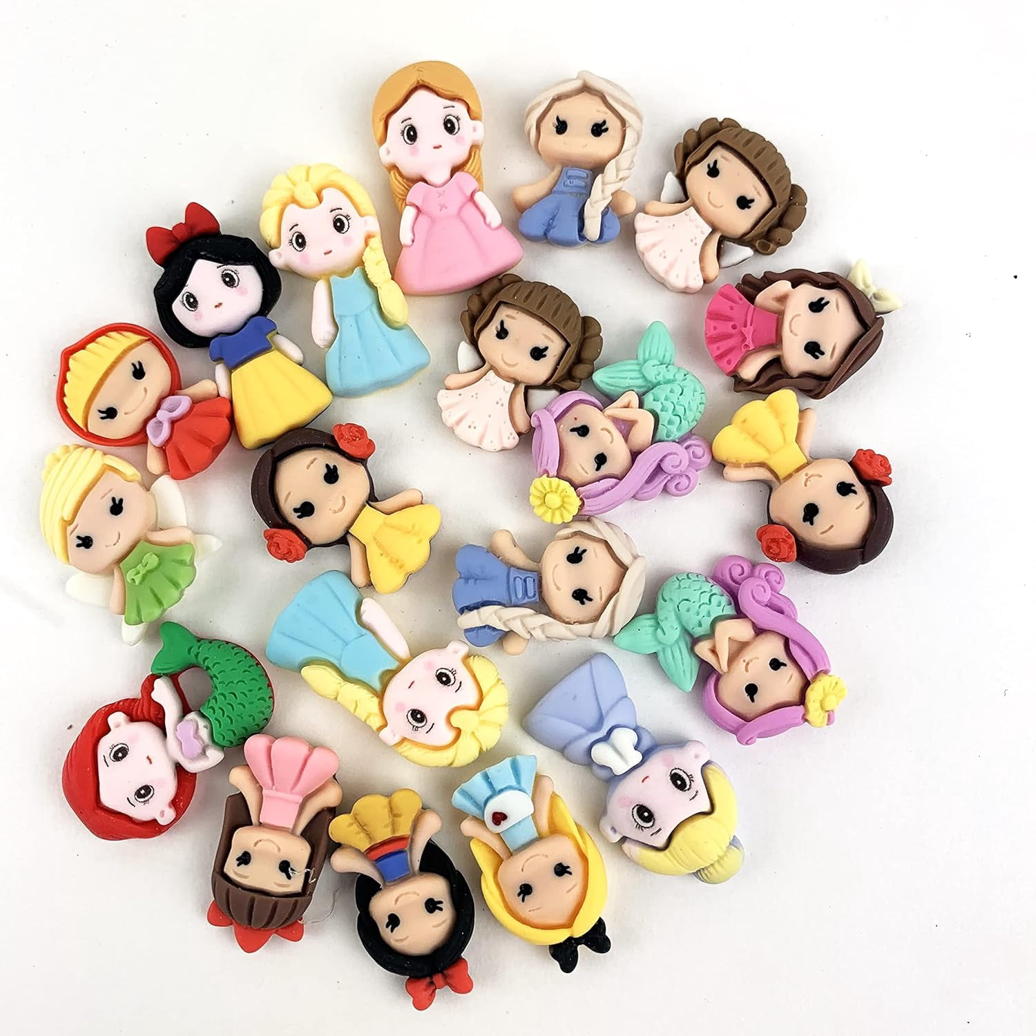 20PC Assorted Mini Flat Back Resin Cute Princesses Embellishments for ...