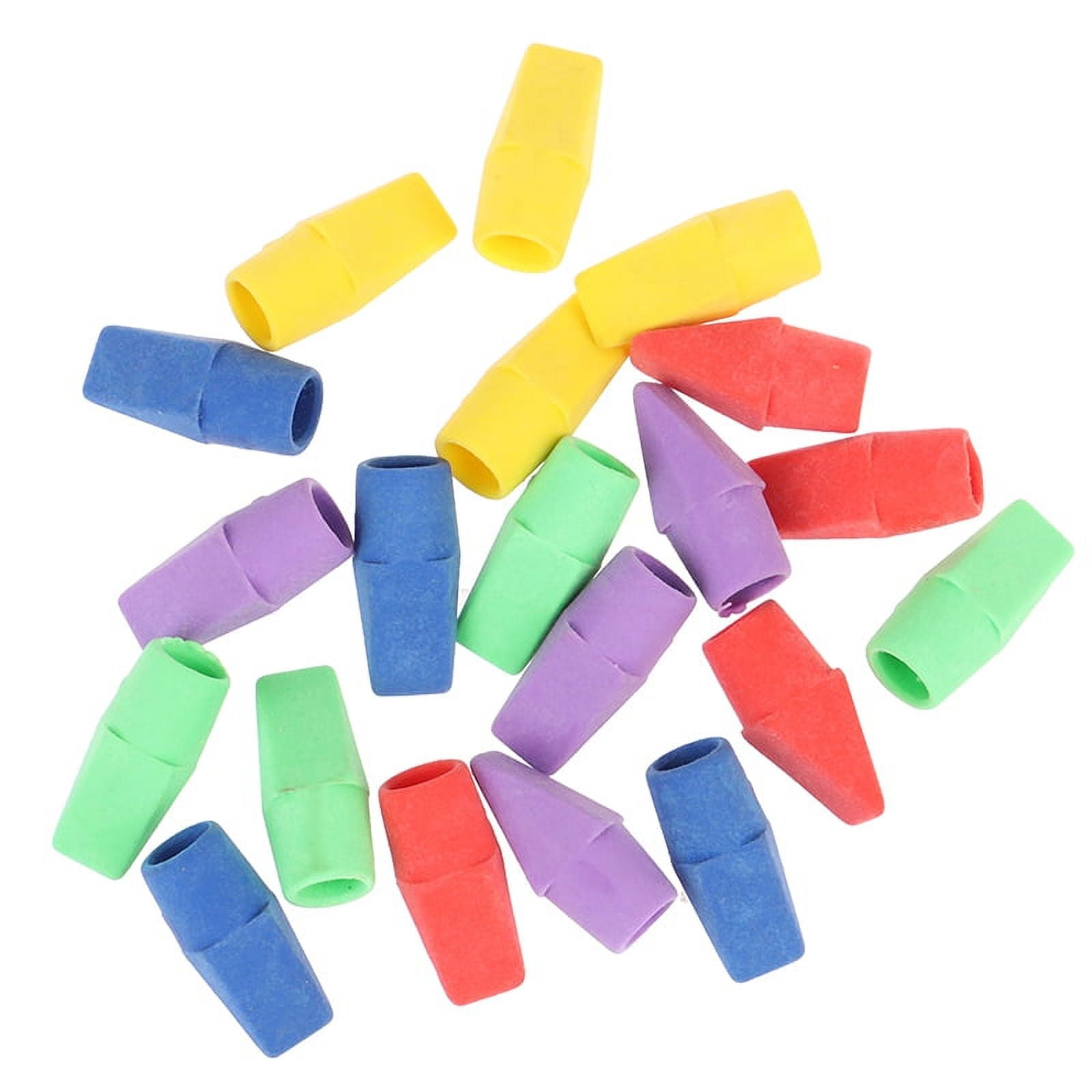 20PC Erasers Pencil Top Caps Chisel Shape Eraser Student Supplies ...