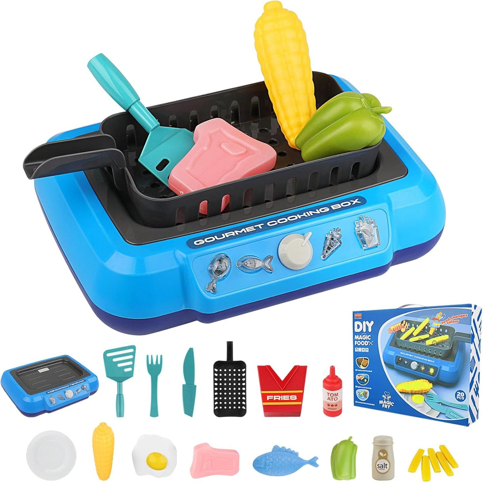 20PC Gourmet Cooking Box Toy Cooking Toy Pretend Play Gourmet Cooking ...