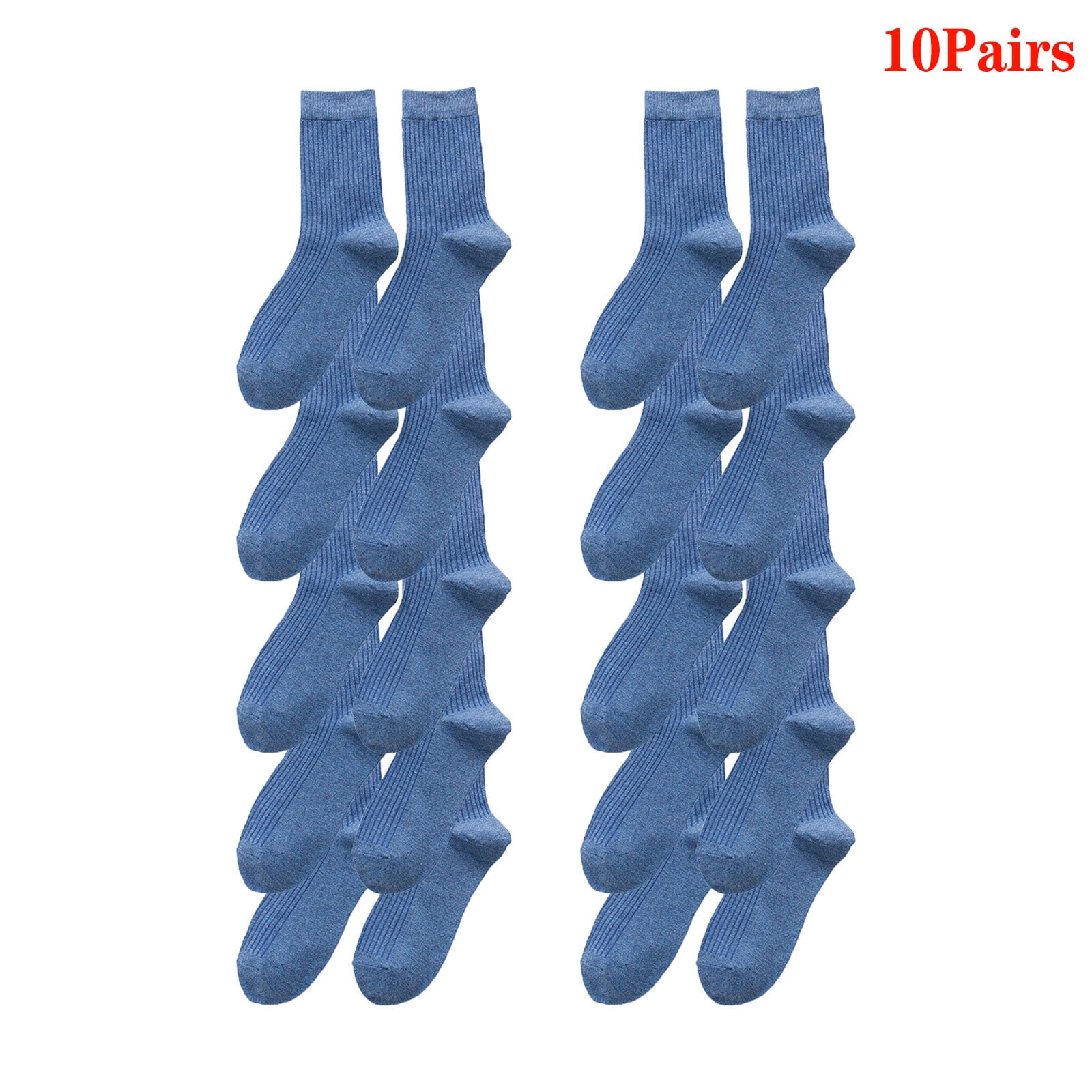 20PC Socks Blue Polyester 10 Pairs Print Socks for Women Men Series ...