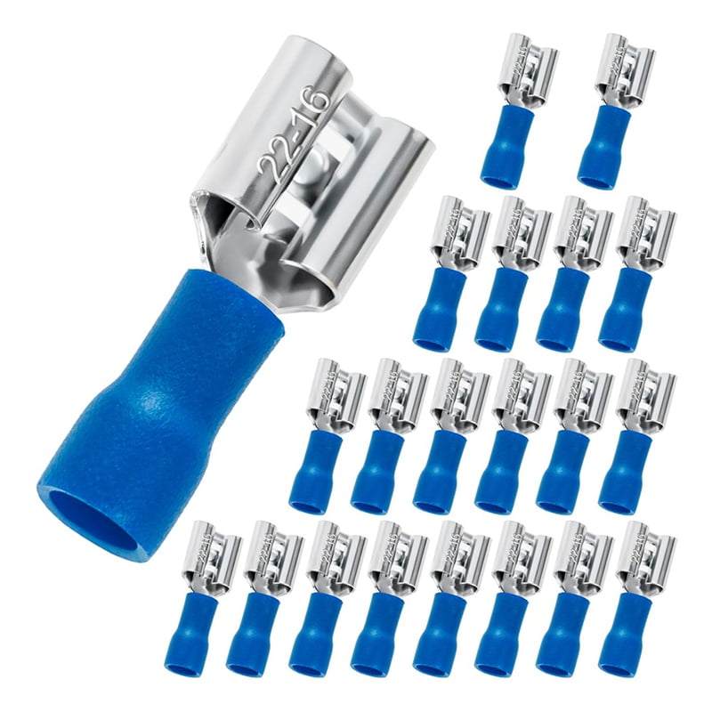 20PCS 1/4In Female Spade Connectors,Insulated Spade Wire Connector ...