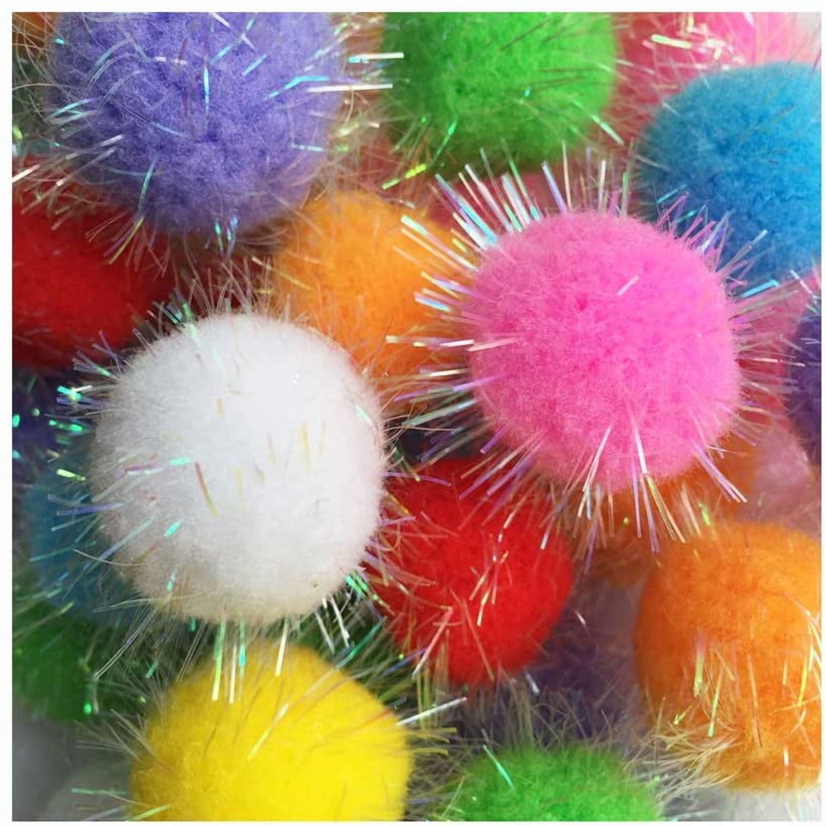 20PCS 1.5INCH Extra Large Cat's Favorite Chase Glitter Ball Toy Sparkle ...