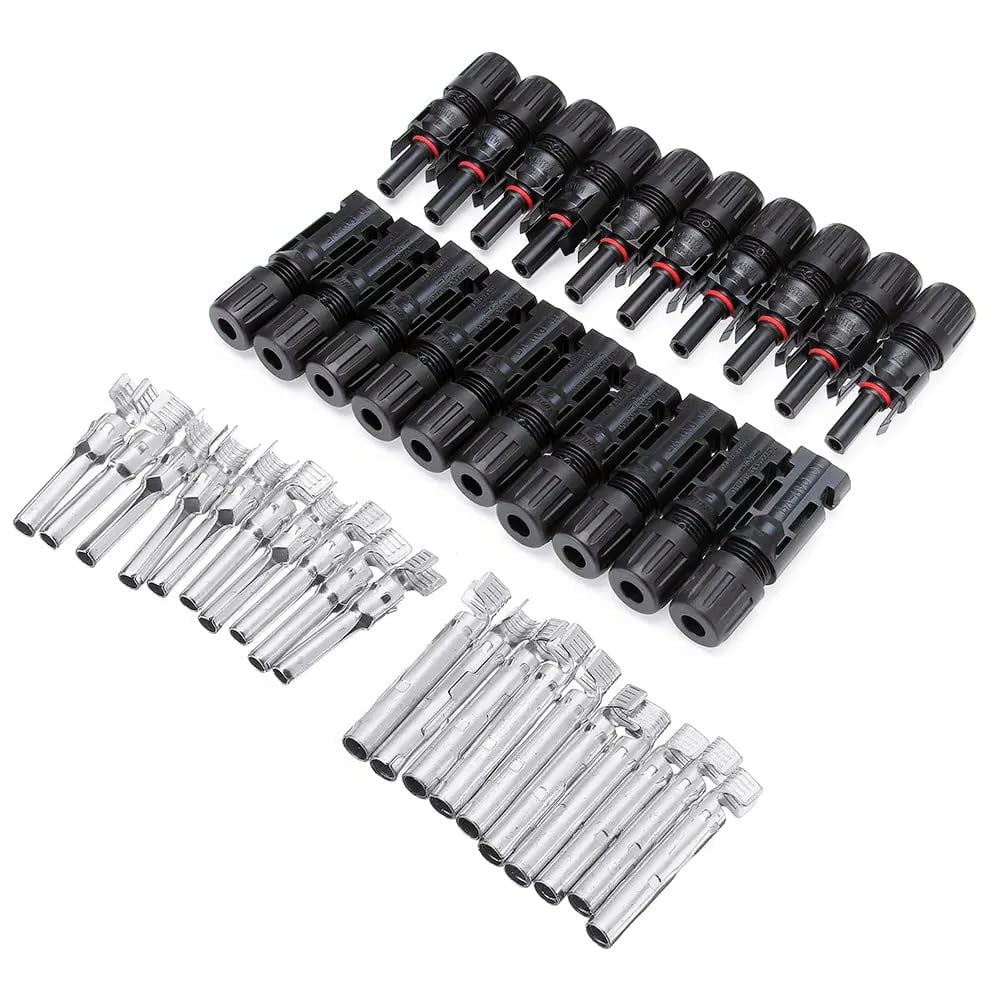 20PCS/10 Pairs Solar Connector, Male and Female Solar Plug Connector ...