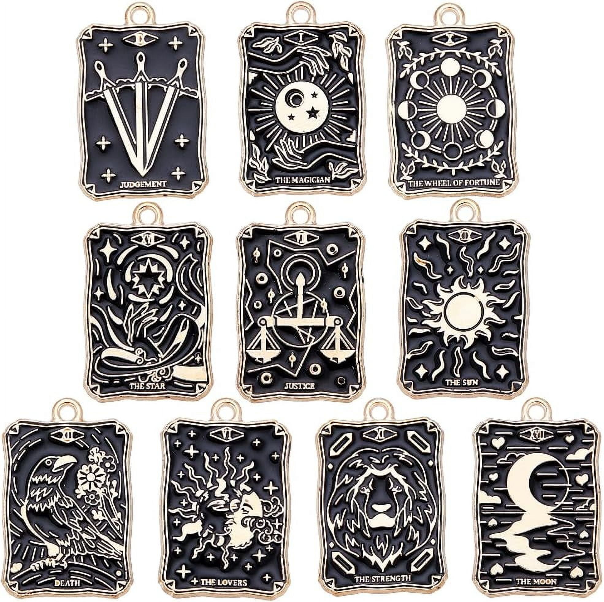 20PCS 10 Styles Tarot Charms Bulk Divination Gothic Magic Tarot Card ...
