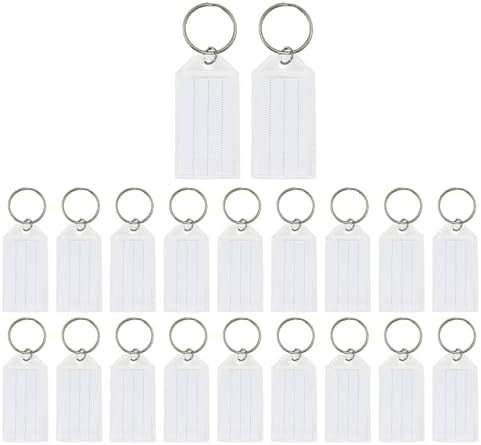 20PCS 2.2x1.15 inch Heavy Duty Plastic Keychain Tags Blank Paper Labels ...