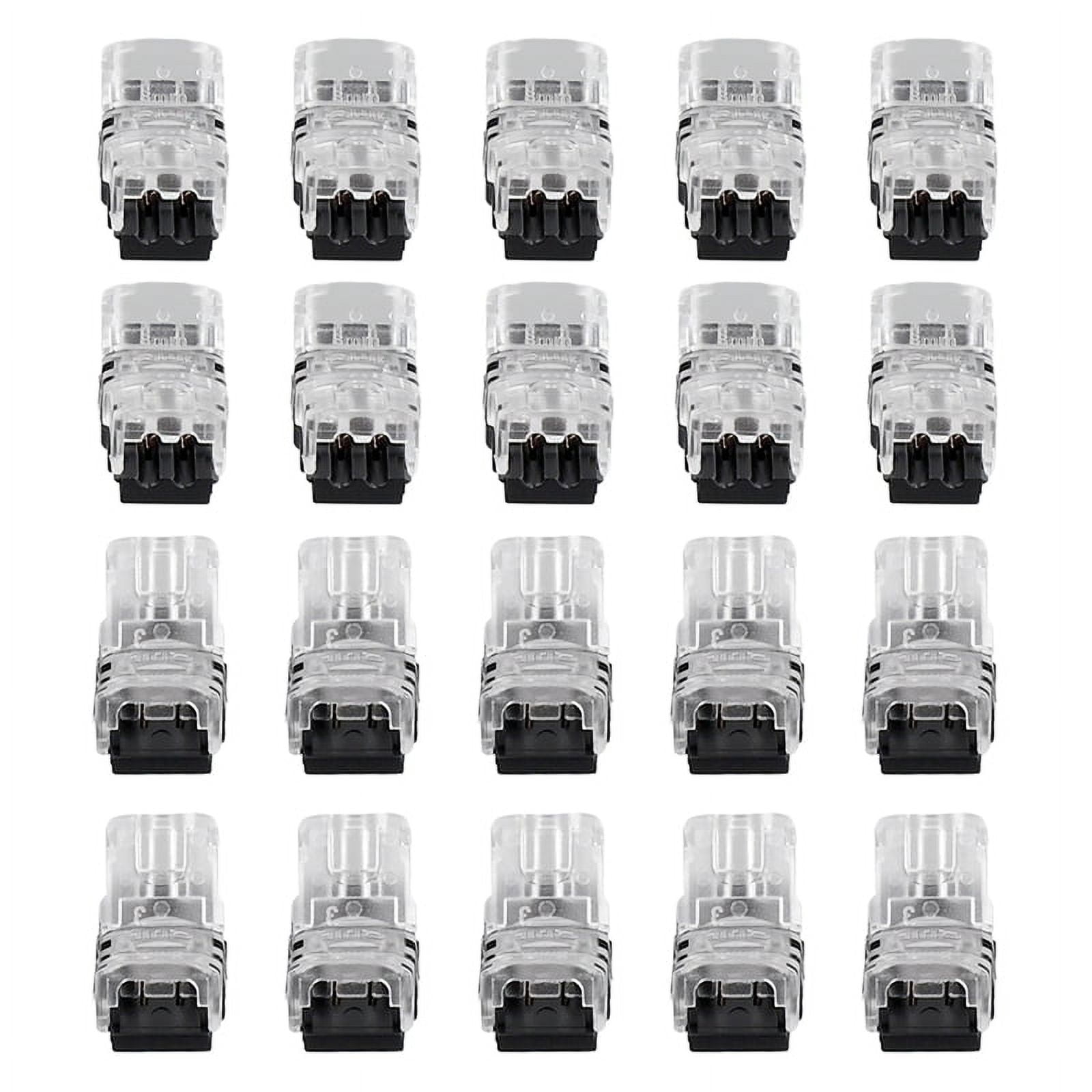 20PCS 2Pin LED Strip Connectors Waterproof 8mm LED Terminal Connector ...