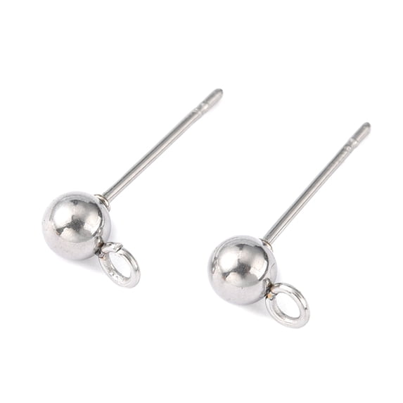 20PCS 304 Stainless Steel Earring Studs Earring Posts with Loop for DIY ...