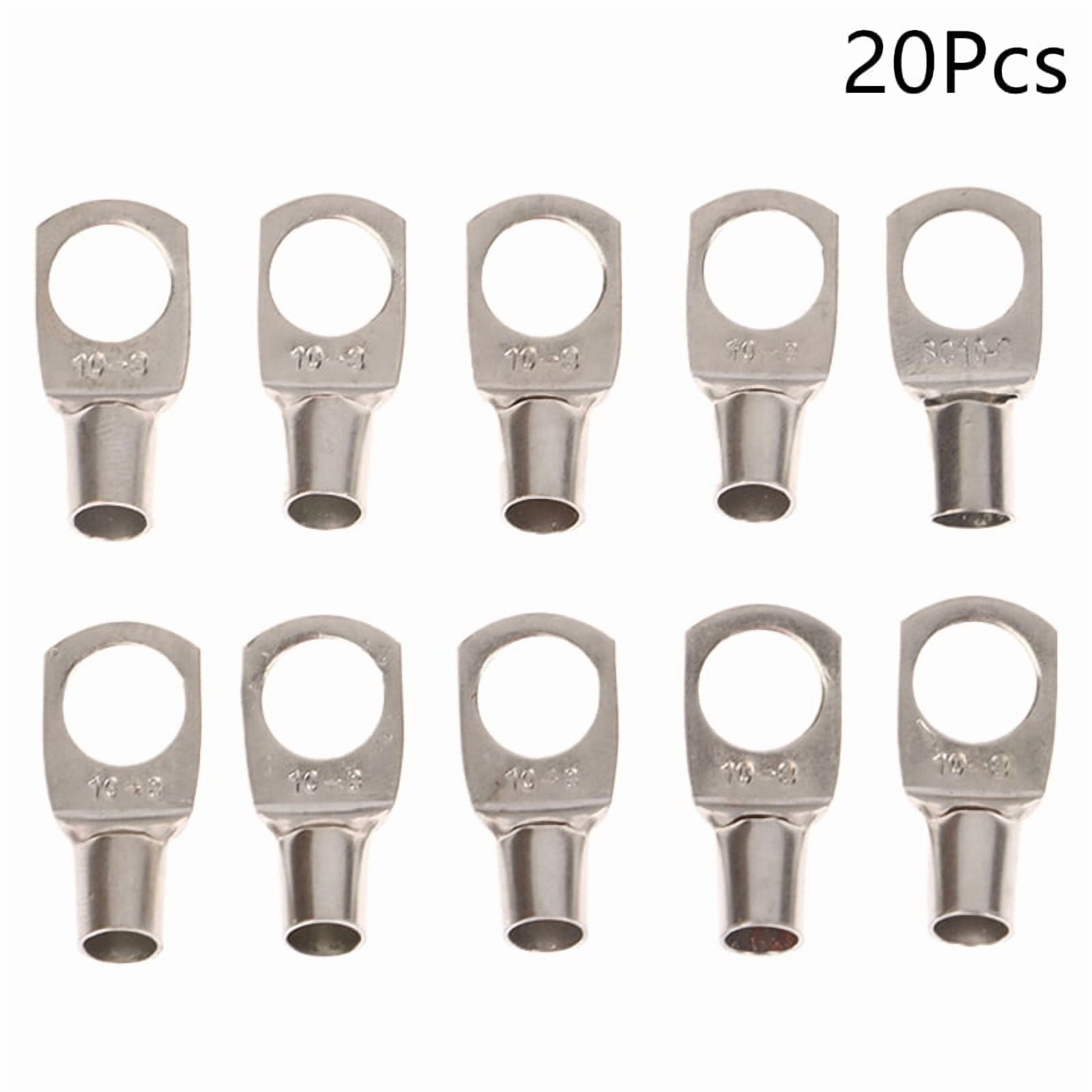 20PCS 4-25mm Assortment Tinned Copper Lugs Ring Crimp Terminals Battery ...