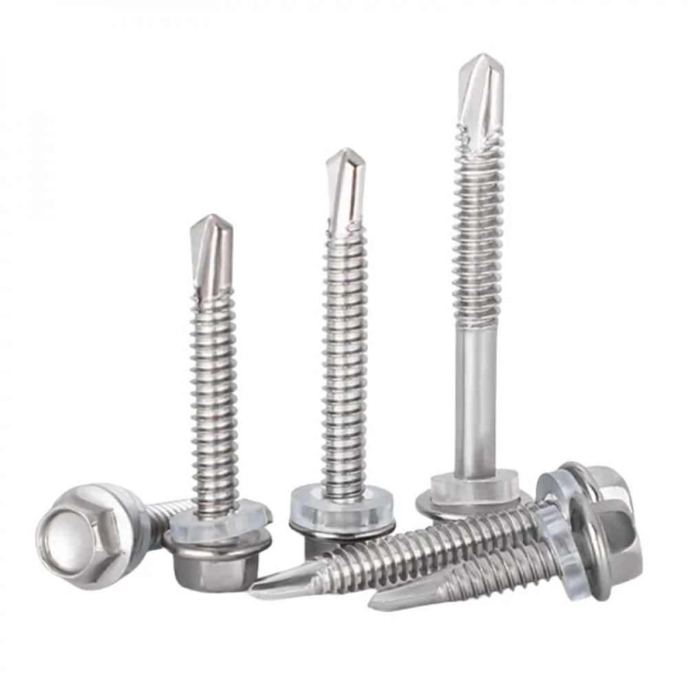 20PCS 410 #8 #10 #12 Stainless Steel Self Tapping Screws for Metal Hex ...