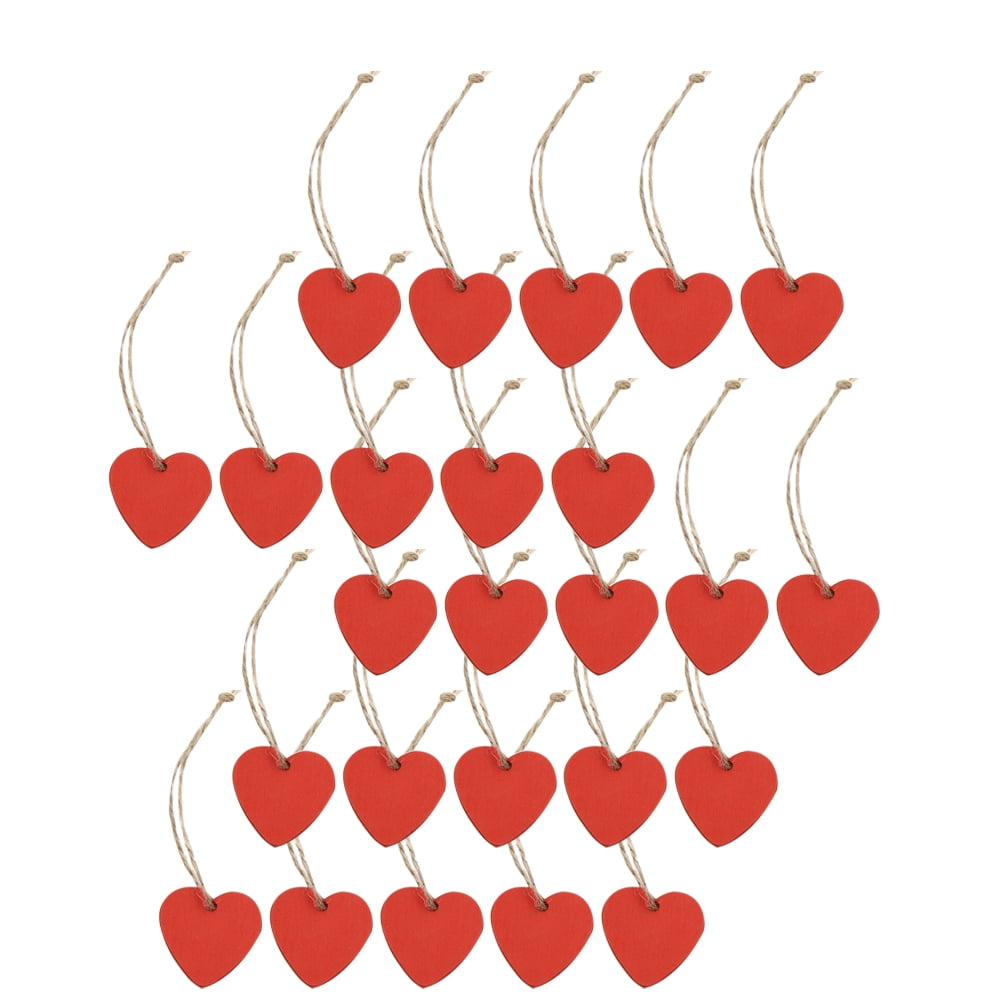 20PCS 4CM Valentine Day Wooden Pendants Creative DIY Wood Pendants ...