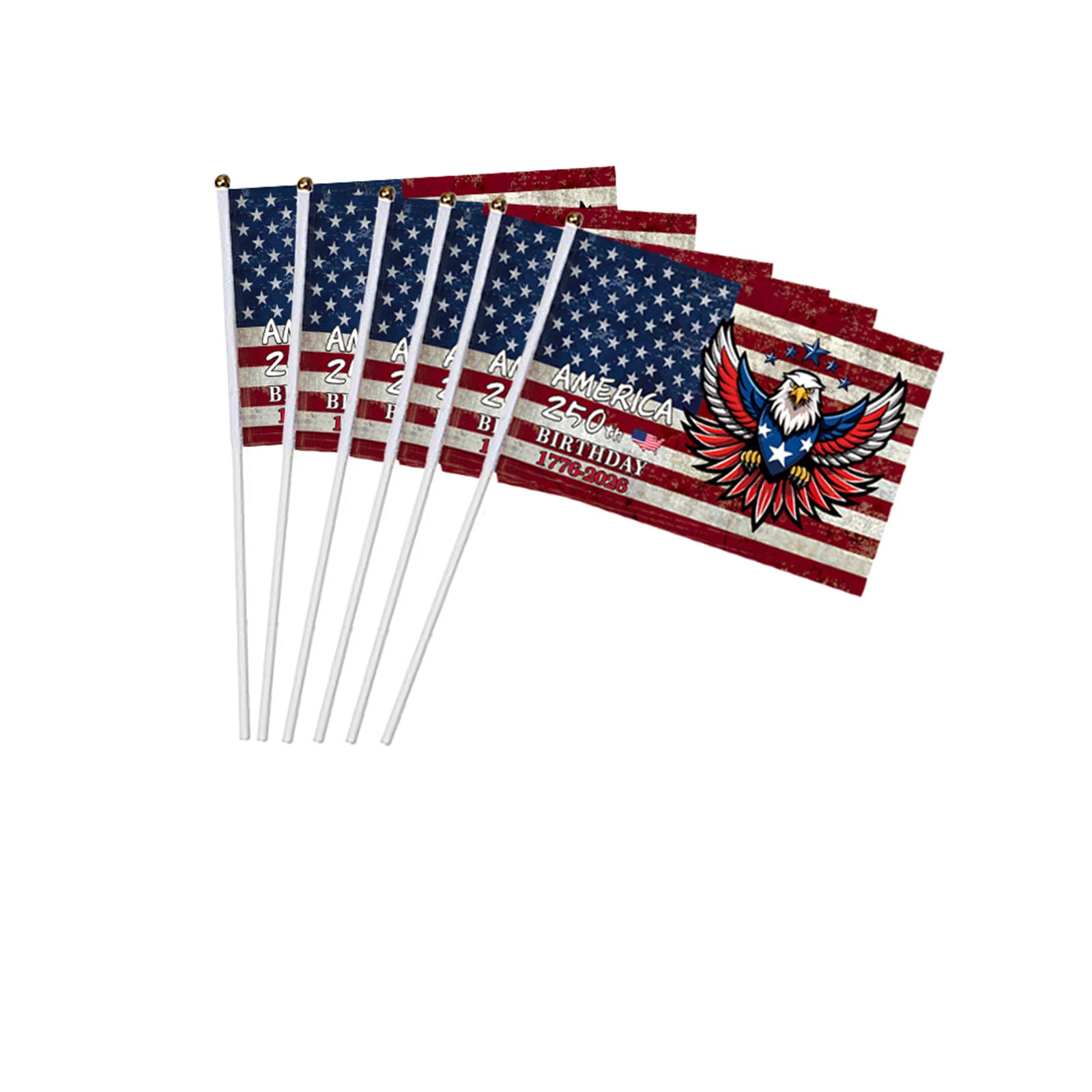 20PCS 8.27 x 5.51 Inch USA 250 Years Handheld Flag with PP Pole ...