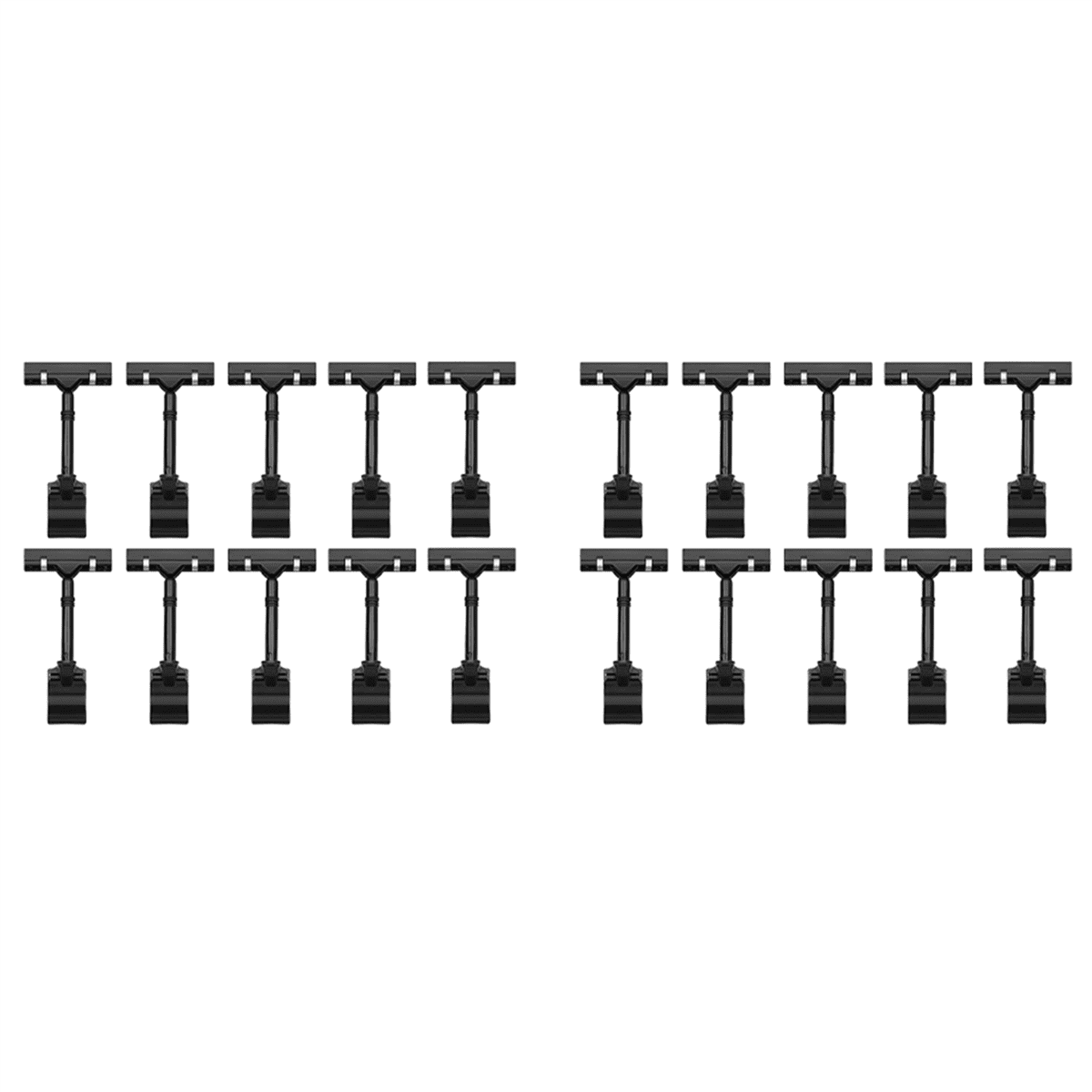 20PCS Adjustable Plastic Sign Holder,Clip-on Style Double Head Display ...