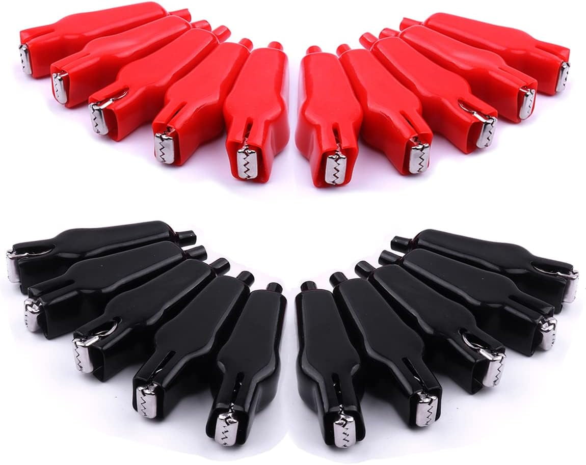 20PCS Alligator Clips Electrical,20A Insulated Spring Loaded Alligator ...