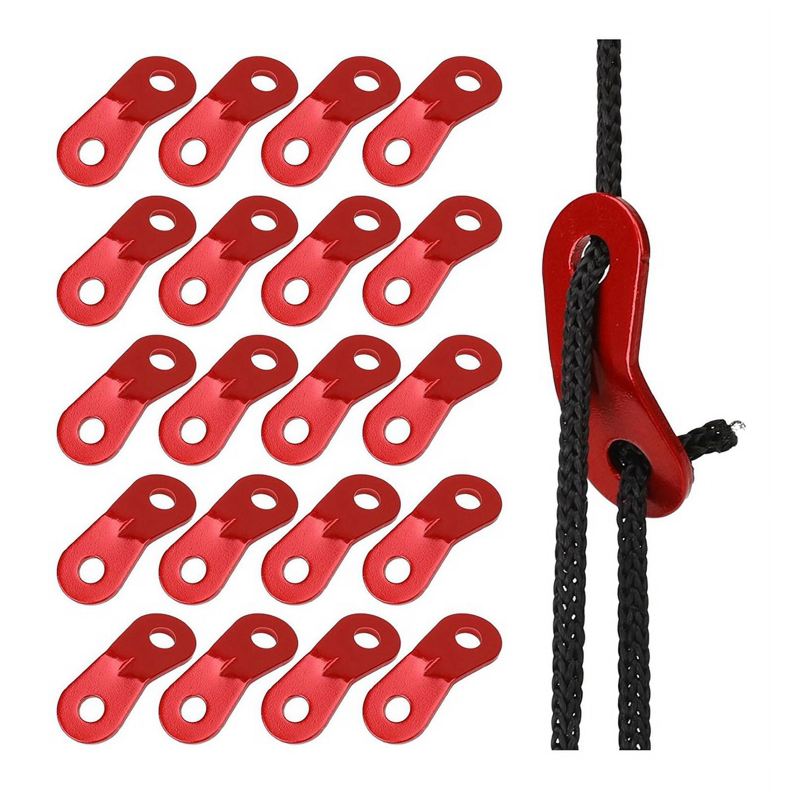 20PCS Aluminum Alloy Rope Tensioner Tent Guyline Cord Adjuster Dual ...