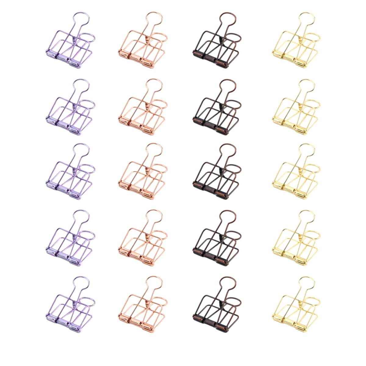 20PCS Binder Clips, Medium Metal Binder Clips Multicolor Paper Binder ...