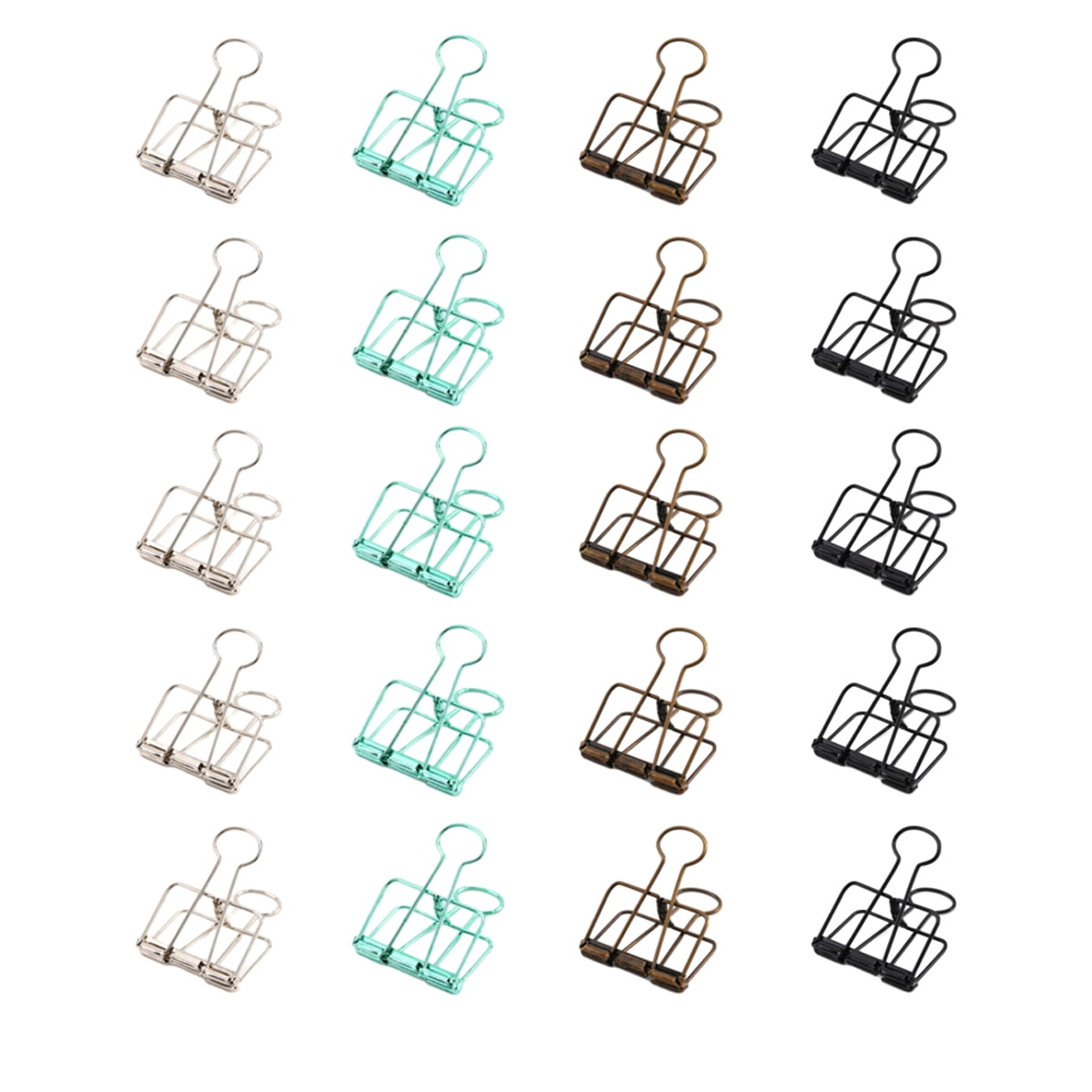 20PCS Binder Clips, Medium Metal Binder Clips Multicolor Paper Binder ...