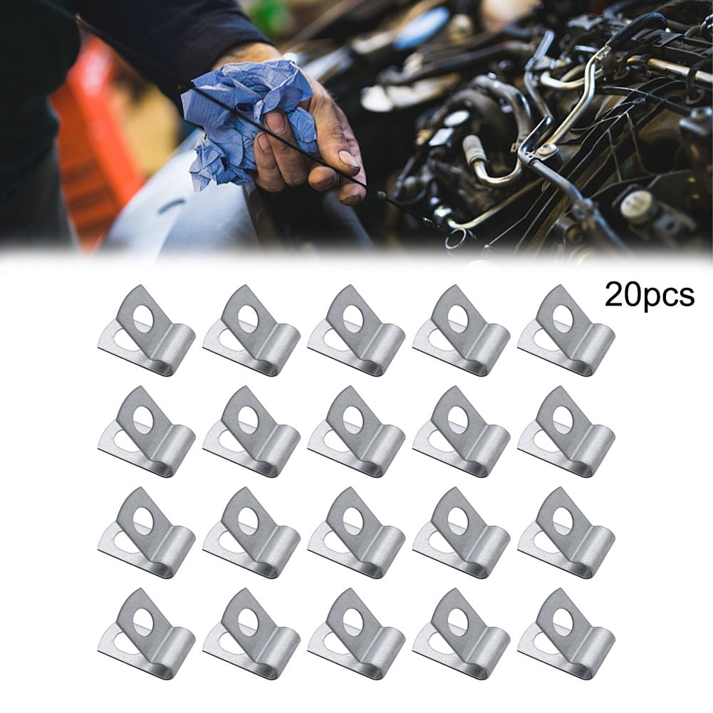 20PCS Brake and Fuel Line Clamp 1/4" For Motors,Pipes/Wire Harnesses ...