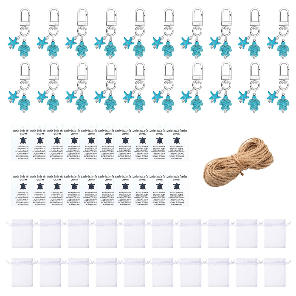 20PCS Cartoon Animal Resin Keychain with Organza Drawstring Bag For Kid ...