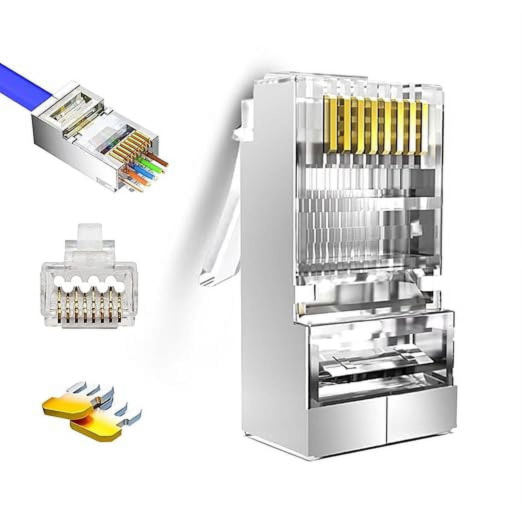20PCS Cat6 Cat 6A Shielded Pass Through RJ45 Connectors, Premium ...