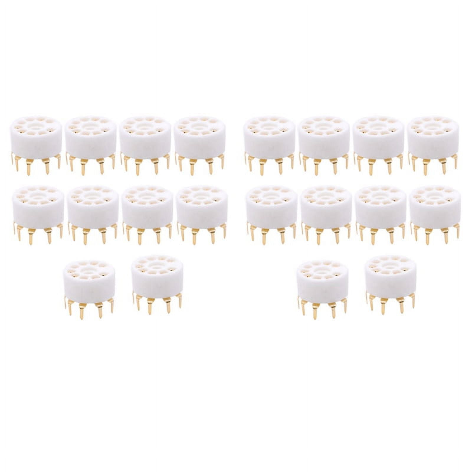 20PCS Ceramic 9Pin B9A PCB MOUNT Tube Socket for 12AX7 12AT7 12AU7 6DJ8 ...
