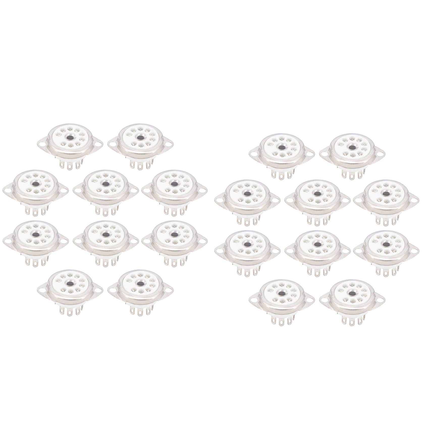 20PCS Ceramic B9A Silver-Plated 9Pin Vacuum Tube Socket Panel Chassis ...