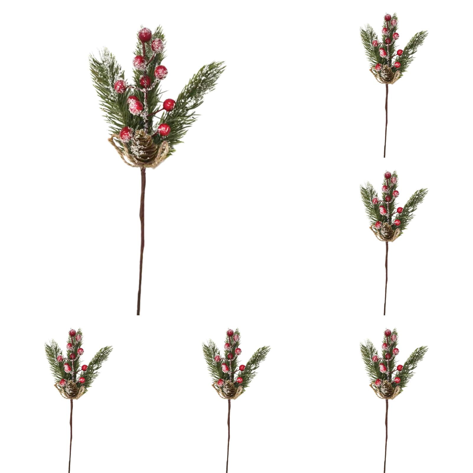 20PCS Christmas Artificial Flower Picks Berries Sprays Branches ...
