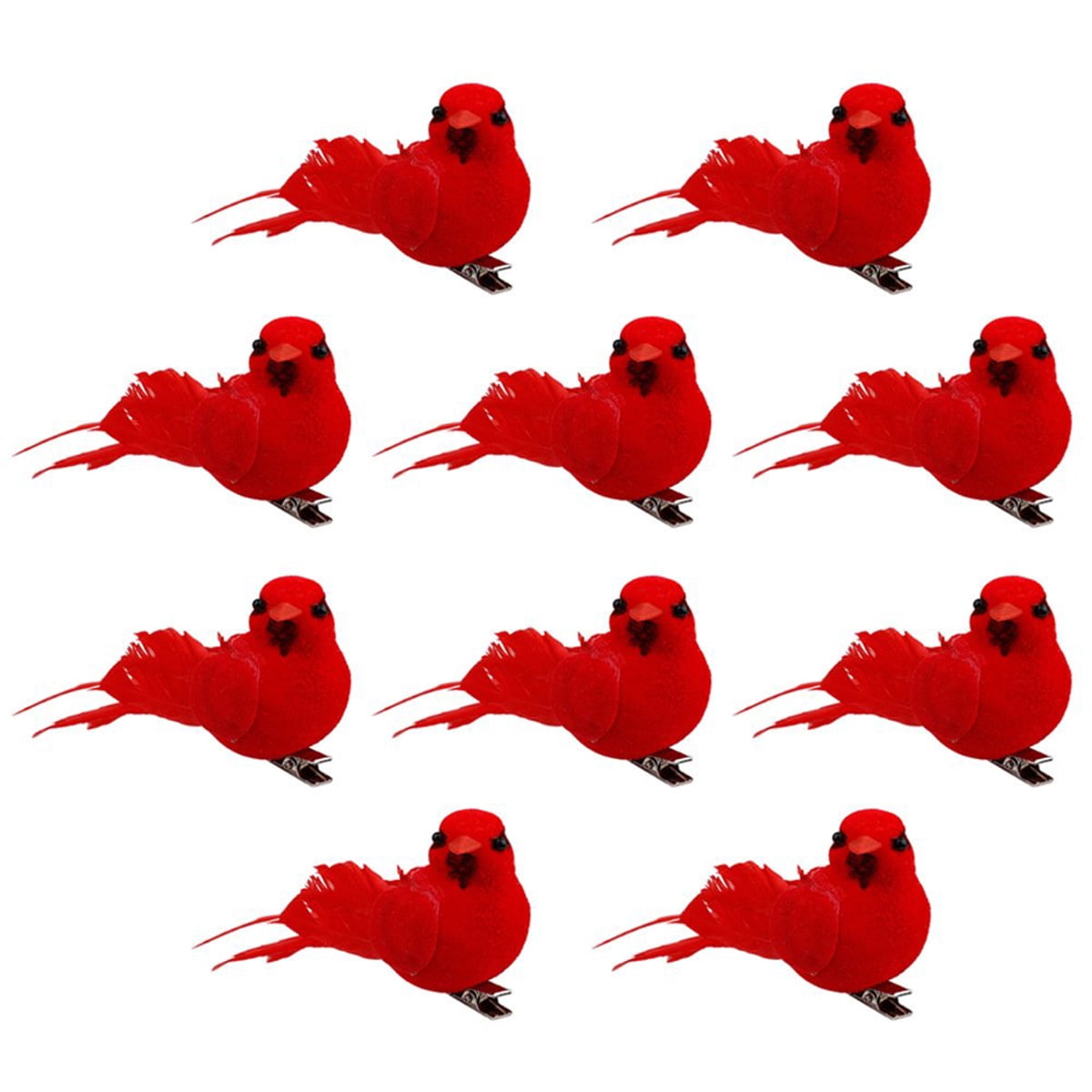 20PCS Christmas Cardinal Birds Ornament, Artificial Red Birds with ...