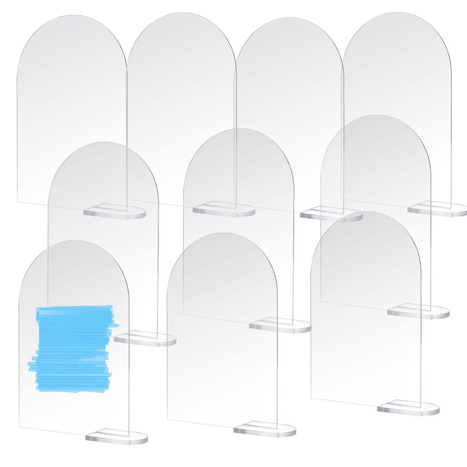 20PCS Clear Acrylic Sign Arch with Stand Blank Guest Name Tags Wedding ...