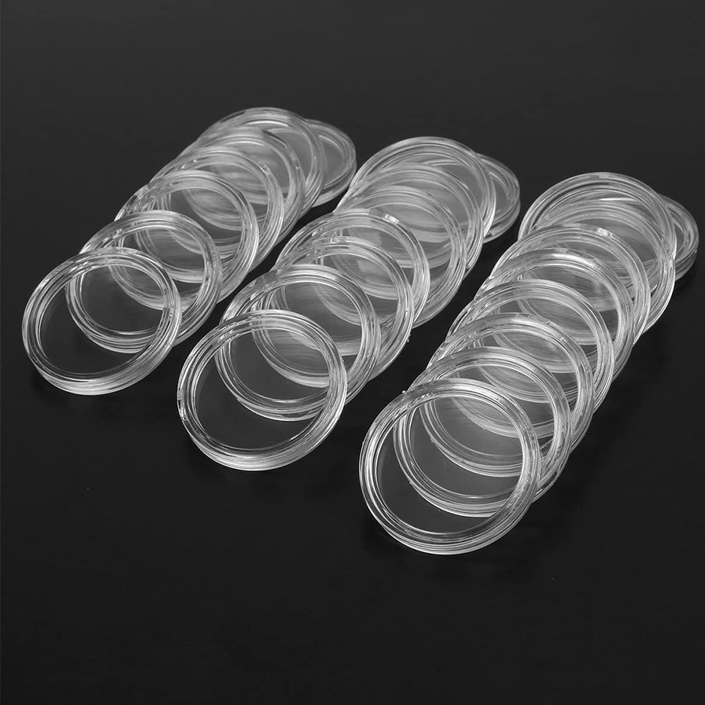 20PCS Clear Coin Capsules Coin Case Holders 38mm Containers Storage ...