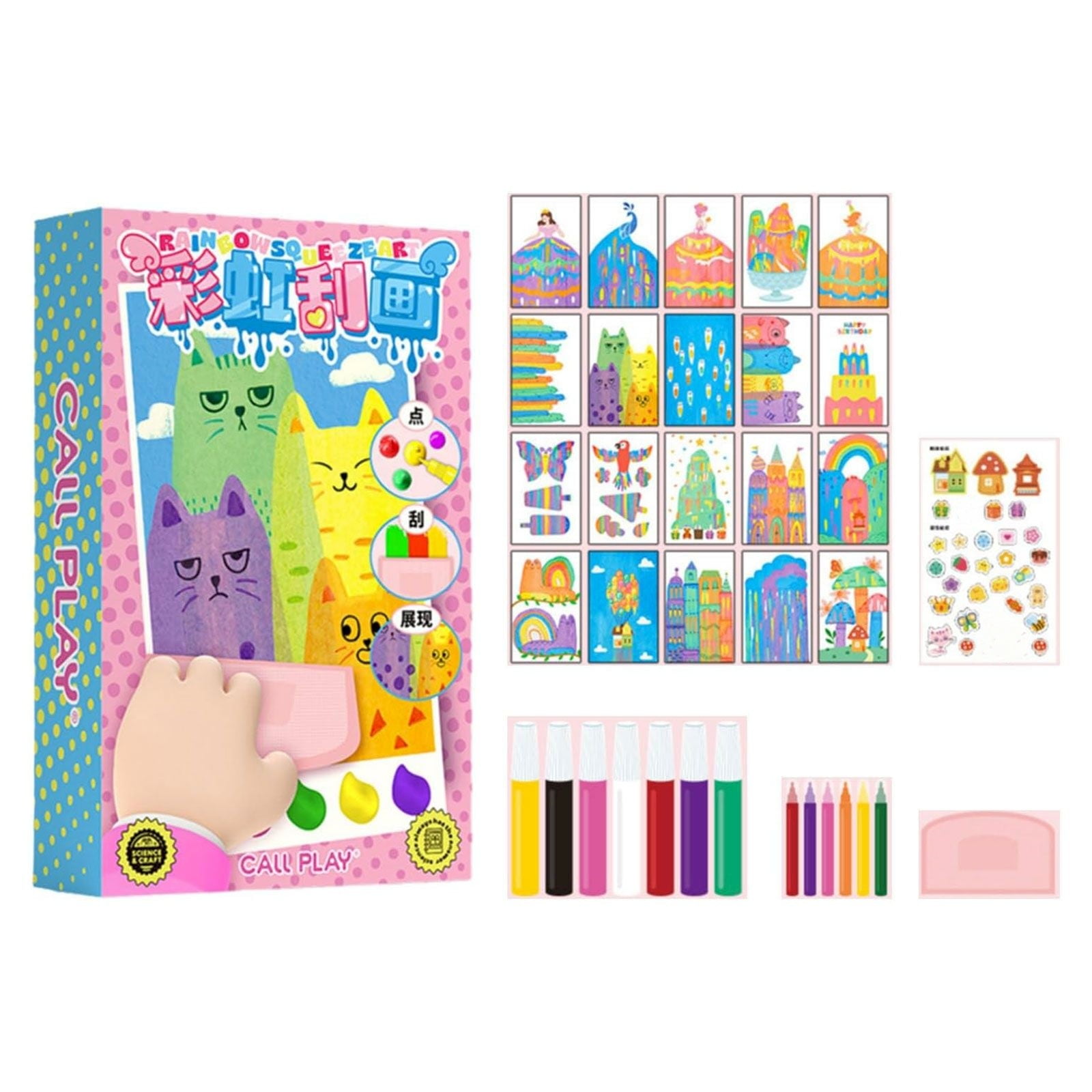 20PCS DIY Rainbow DIY Christmas Rainbow Scratch Painting DIY Rainbow ...