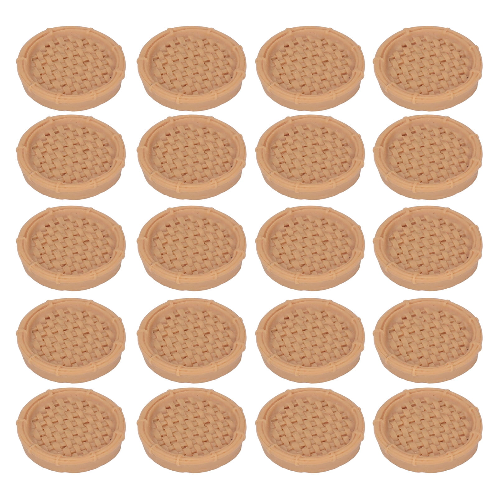 20PCS Dollhouse Bamboo Plate Resin Realistic Miniature Plate Model for ...